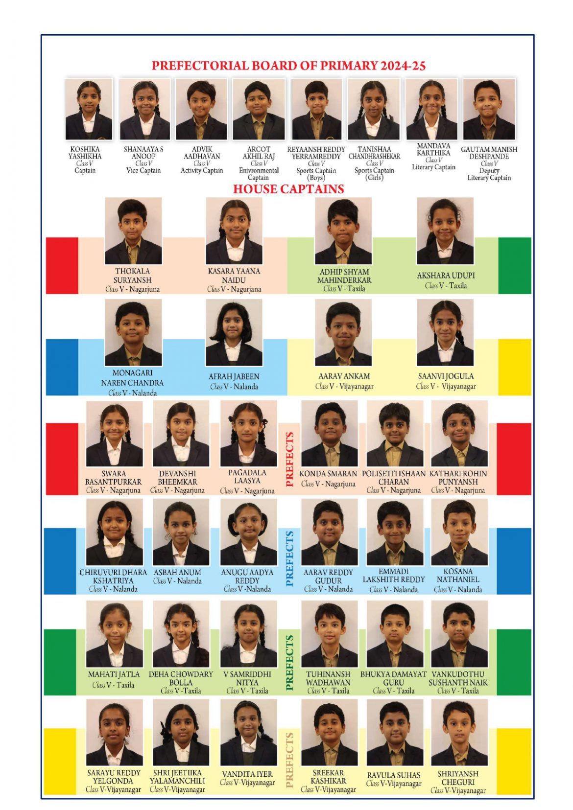 Primary School Prefectorial Board - Hyderabad Public School